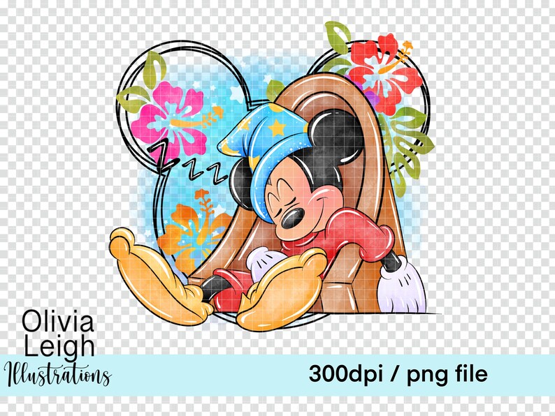 Mickey and Friends Fantasia Cute Clipart PNG Files Hand Drawn DIGITAL ...