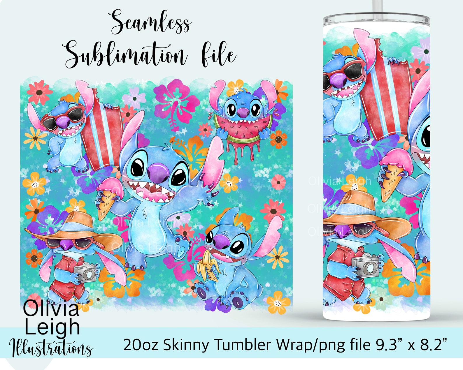 Lilo and Stitch Sublimation Design Wrap PNG File DIGITAL DOWNLOAD 20oz ...
