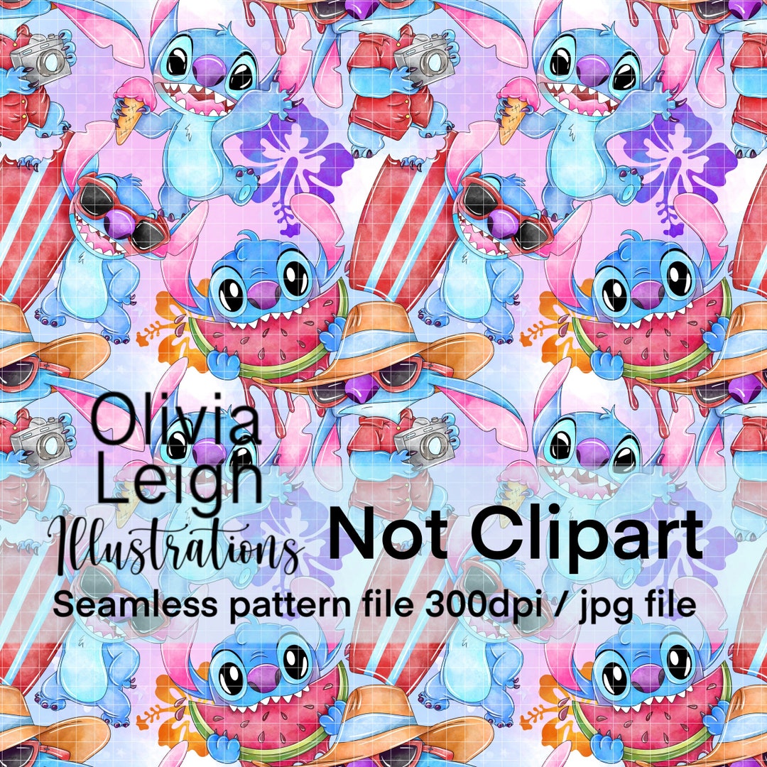 Cute Lilo and Stitch Seamless Pattern. Digital Paper. DIGITAL DOWNLOAD ...
