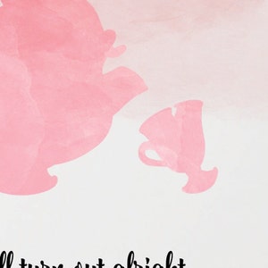 Beauty and the Beast Mrs Potts Quote Hand Drawn Wall Art Print DIGITAL ...