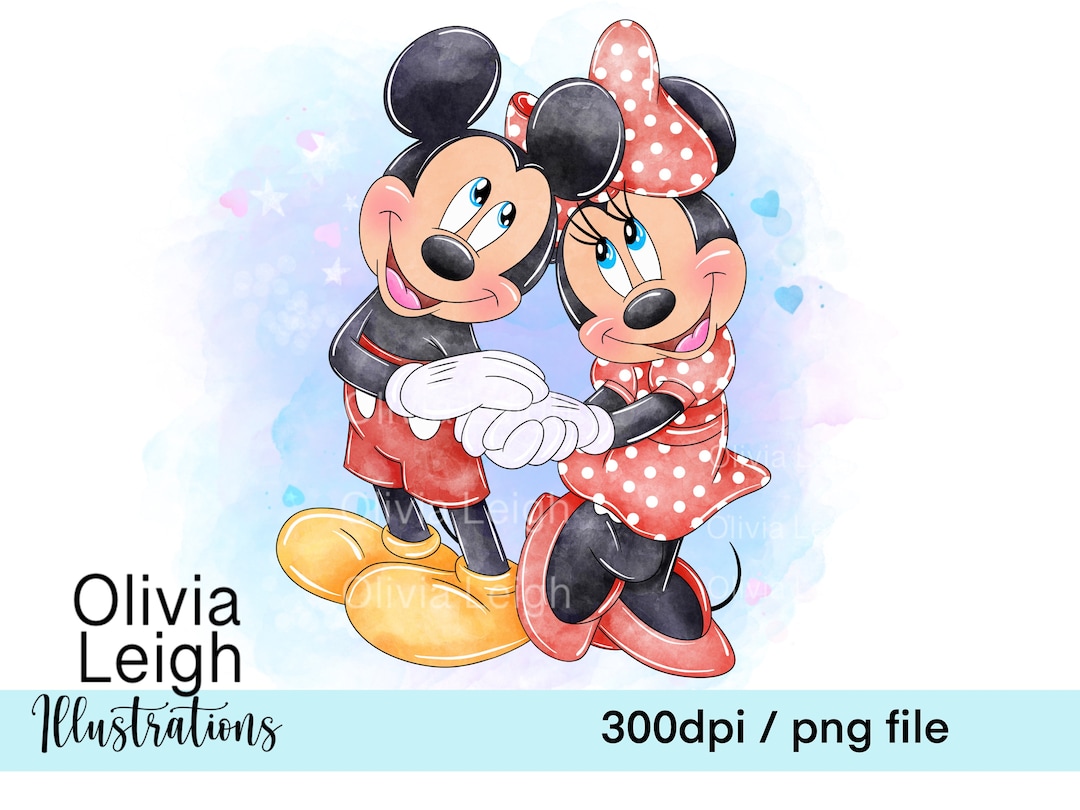 Minnie and Mickey Mouse Love Clipart PNG Sublimation Files DIGITAL DOWNLOAD Printable - Etsy