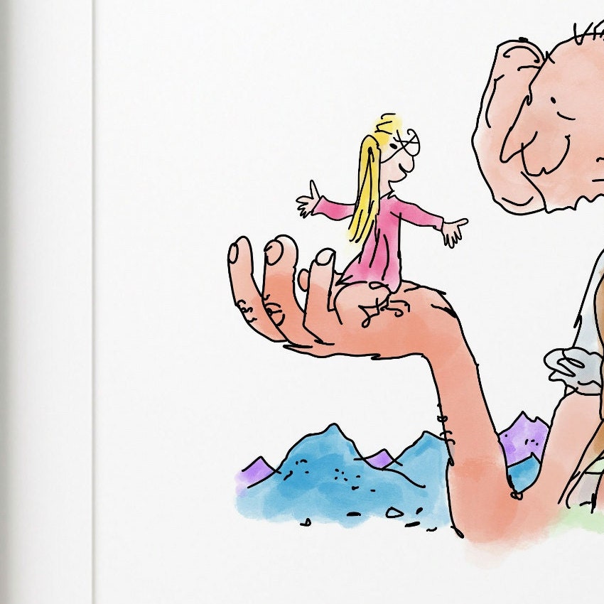 Hand Drawn Roald the BFG Children's Quote Wall Art Print - Etsy Australia