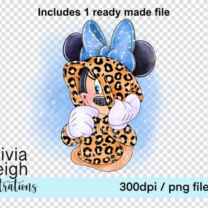 Minnie Cute Leopard Print Clipart PNG Files DIGITAL DOWNLOAD Childrens ...