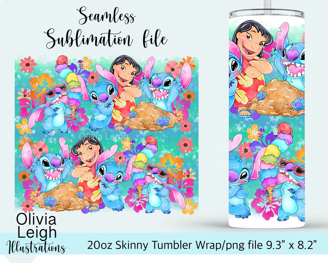 Lilo and Stitch Sublimation Design Wrap PNG File DIGITAL DOWNLOAD 20oz ...