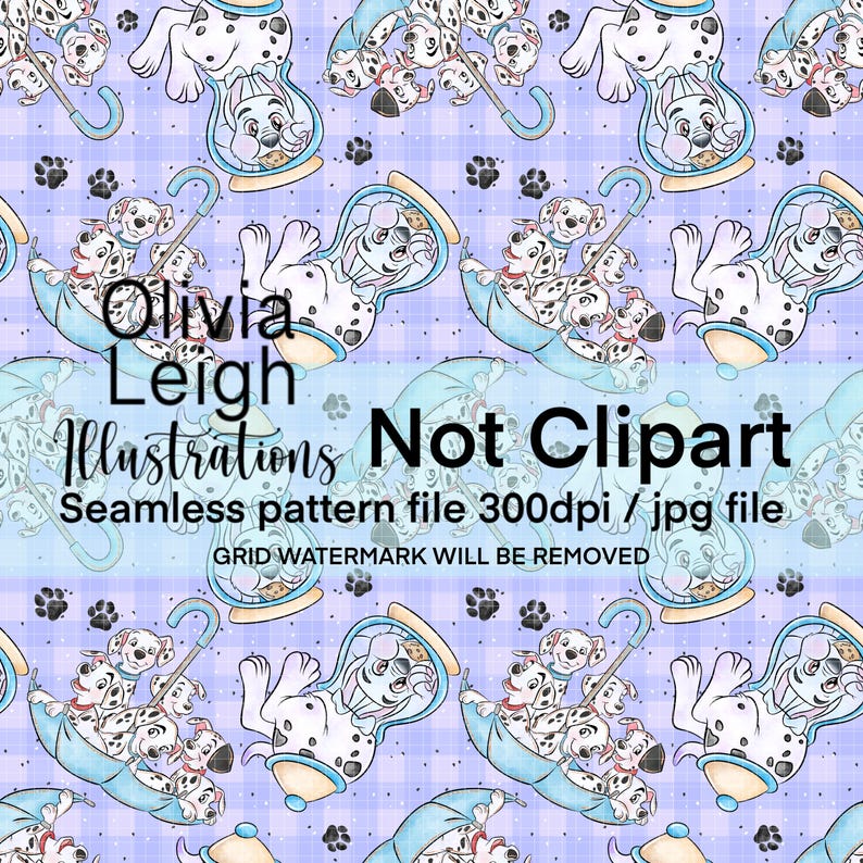 101 Dalmatian’s Cute, Seamless Repeat Pattern. Digital Paper. Hand ...