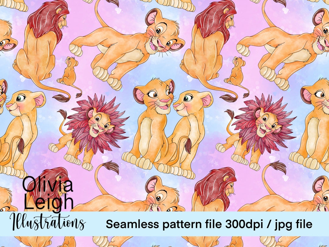 Cute the Lion King Seamless Pattern. Digital Paper. DIGITAL - Etsy
