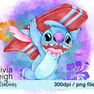 Set of Stitch Summer Clipart PNG Files DIGITAL DOWNLOAD Printable - Etsy