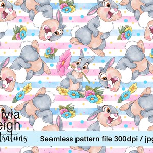 Set of 9 Cute Bambi Seamless Patterns. Digital Paper. DIGITAL DOWNLOAD ...