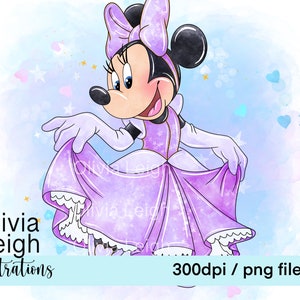 Princess Minnie Cute Clipart Sublimation PNG Files DIGITAL DOWNLOAD ...