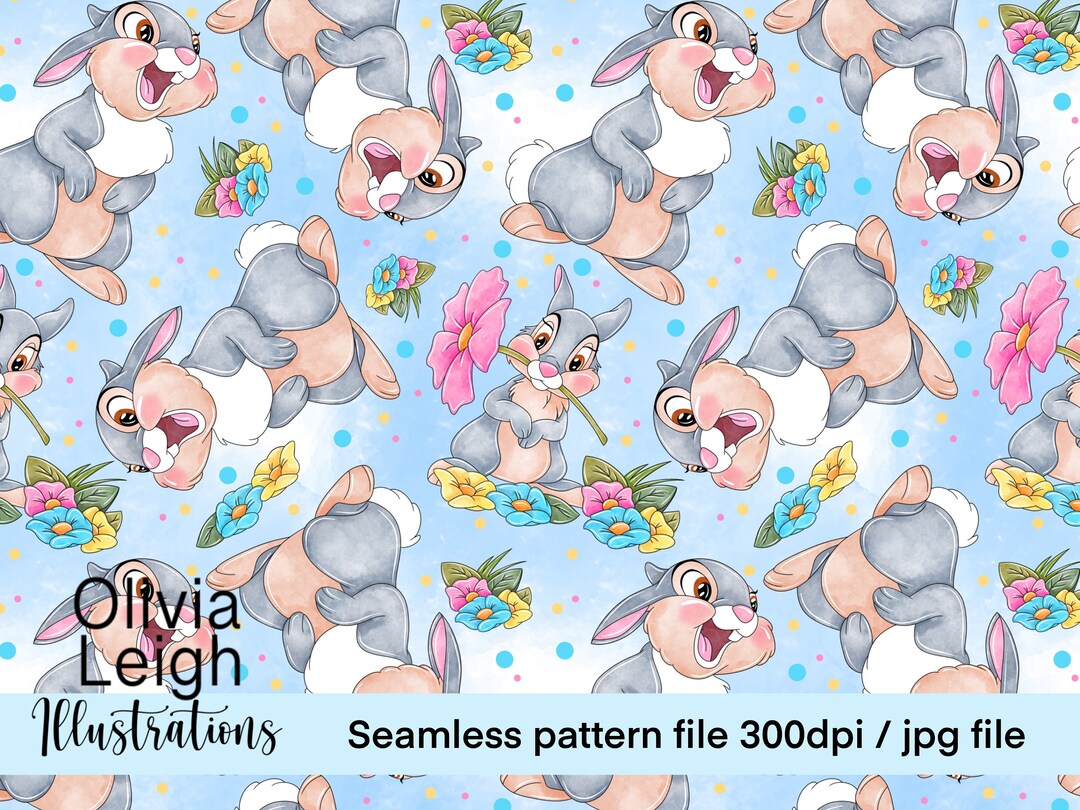 Bambi Thumper Cute Seamless Pattern. Digital Paper. DIGITAL - Etsy