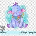 Winnie the Pooh Elephant Heffalump Cute Clipart PNG Files DIGITAL ...