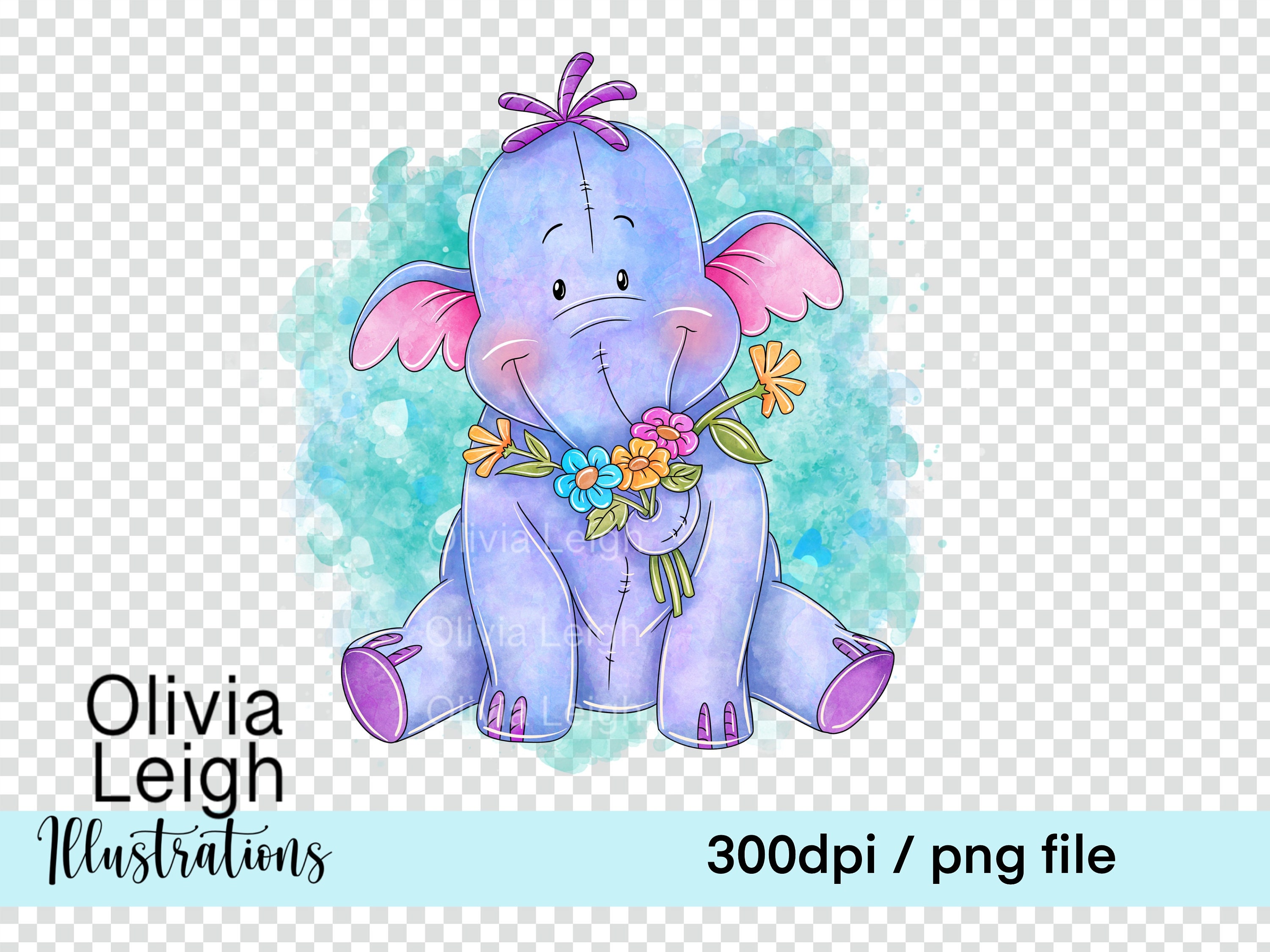 Winnie the Pooh Elephant Heffalump Cute Clipart PNG Files DIGITAL ...