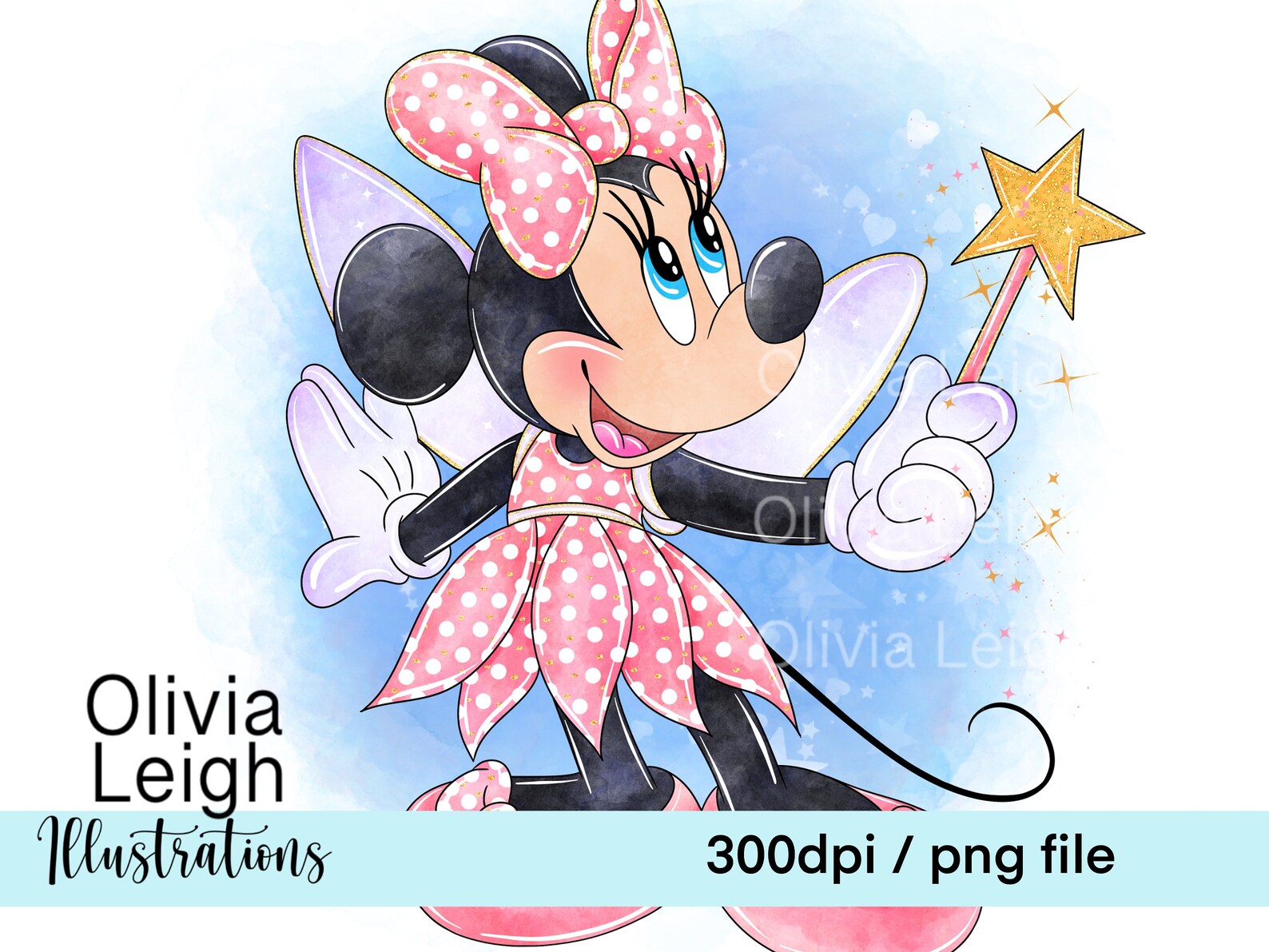 Minnie Mouse Cute Fairies Clipart PNG Files DIGITAL DOWNLOAD Children's ...