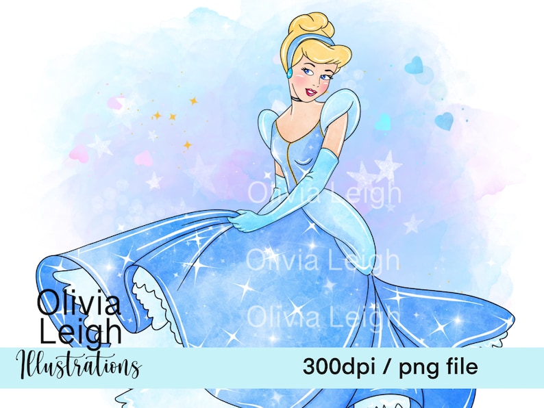 Princess Cinderella Cute Clipart PNG Files DIGITAL DOWNLOAD - Etsy