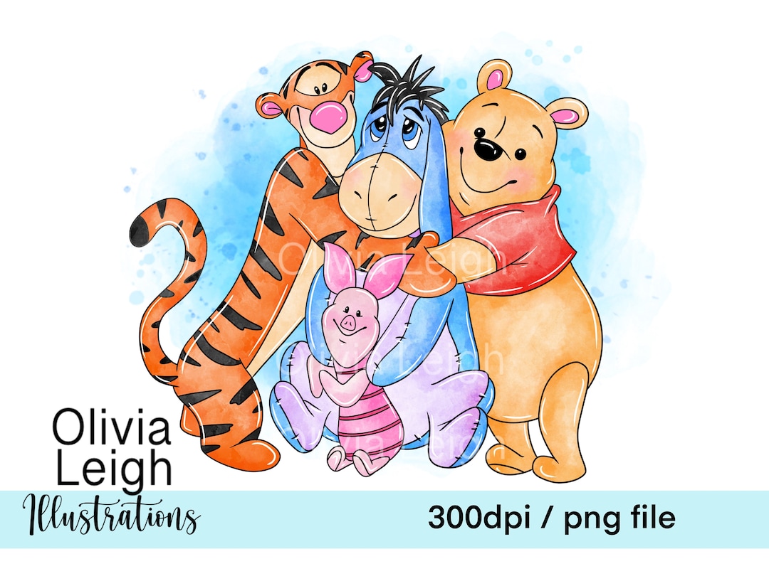 Cute Winnie the Pooh and Friends Clipart PNG Files DIGITAL DOWNLOAD ...