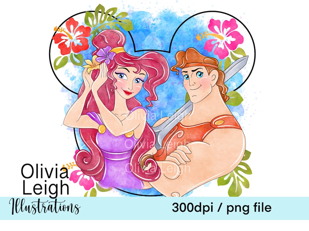 Hercules and Megara Cute Clipart Sublimation PNG Files DIGITAL DOWNLOAD ...