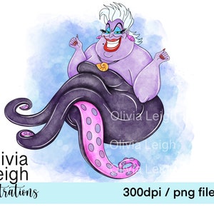 Princess Villain Ursula the Little Mermaid Cute Clipart PNG Files ...