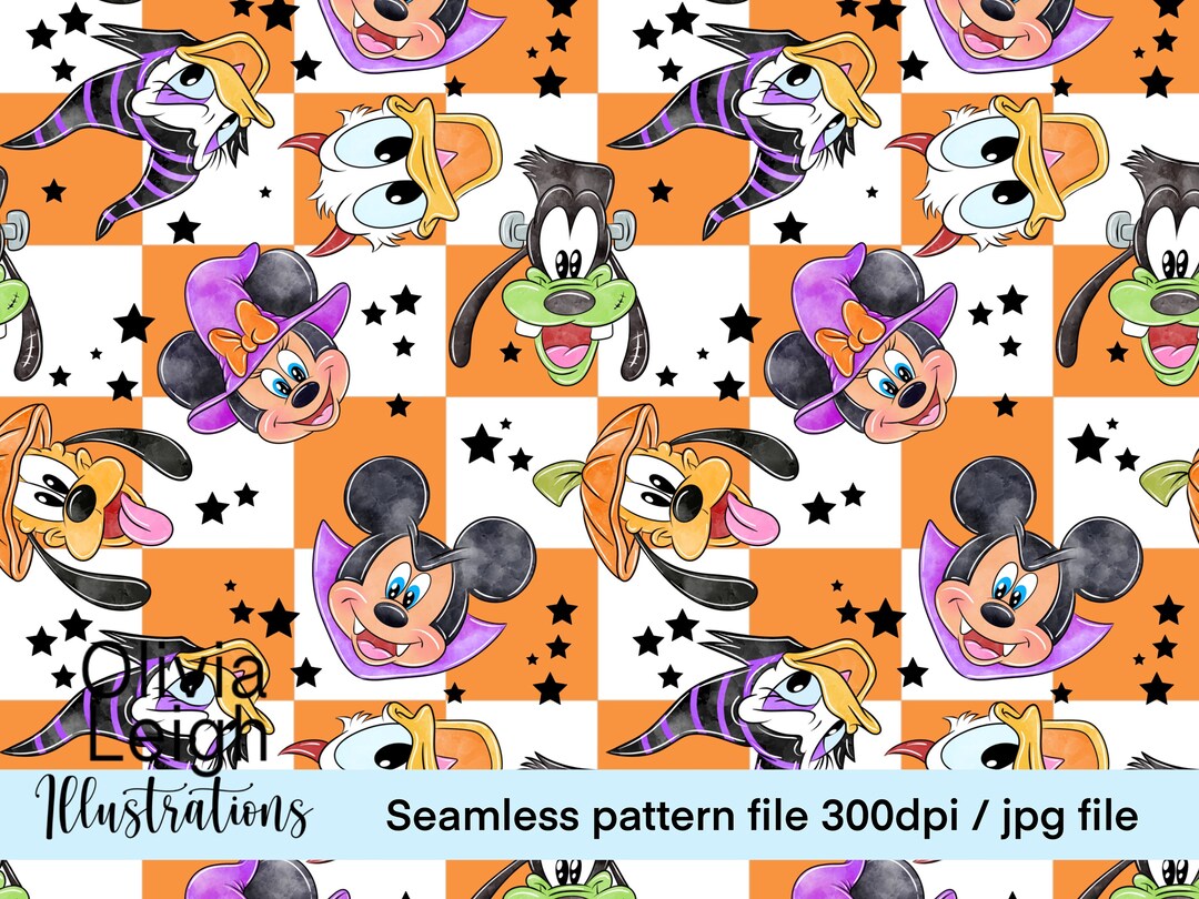 Halloween Mickey and Friends Seamless Repeat Pattern. Digital - Etsy