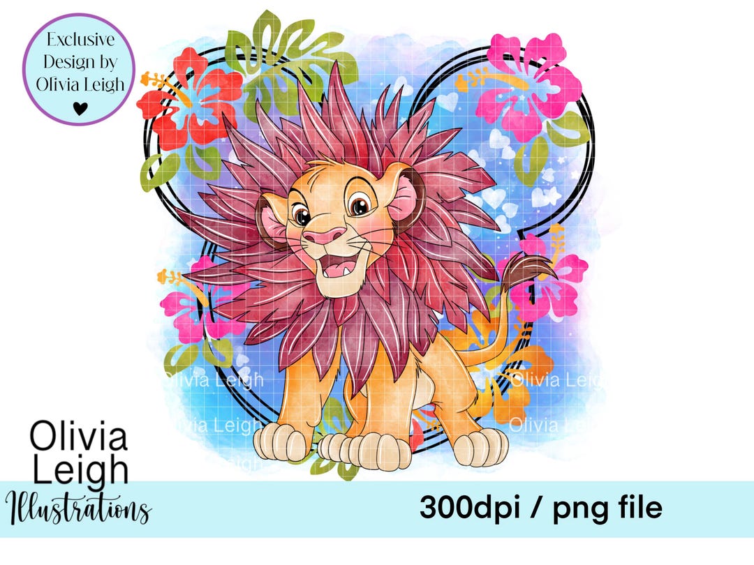 Lion King Cute Clipart Sublimation PNG Files DIGITAL DOWNLOAD Printable ...