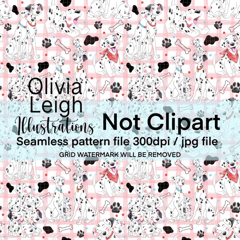 101 Dalmatian’s Seamless Repeat Pattern. Digital Paper. Hand Drawn ...