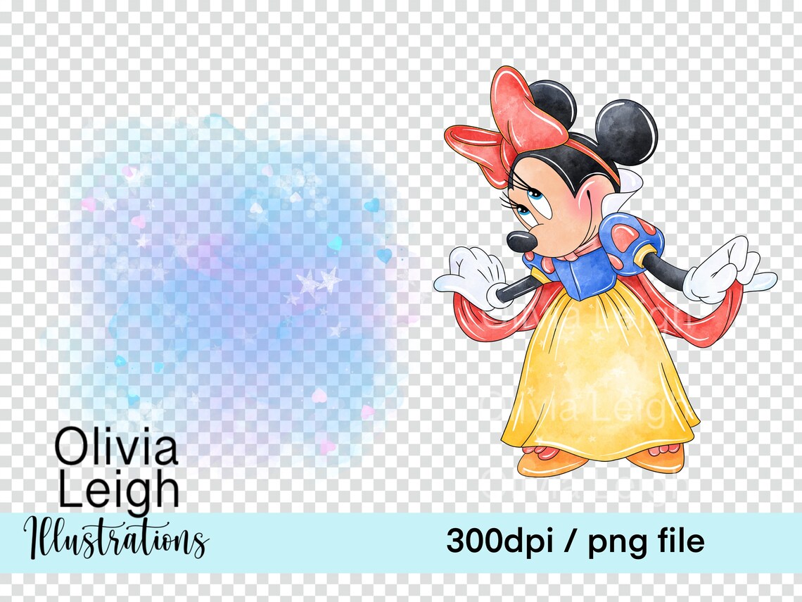 Minnie Mouse Princess Snow White Cute Clipart PNG Files - Etsy