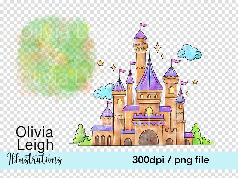Princess Belle Beauty and the Beast Castle Cute Clipart PNG - Etsy