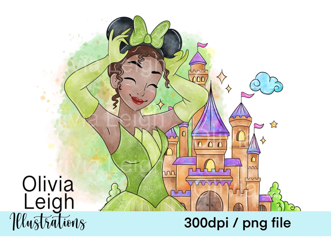 Princess Tiana Castle Cute Clipart PNG Files DIGITAL DOWNLOAD ...