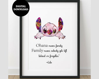 Lilo and Stitch Word Art Quote Print-wall Art DIGITAL DOWNLOAD | Etsy