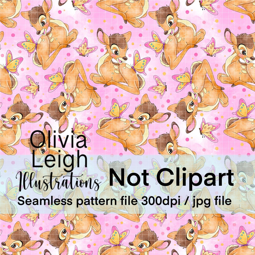 Bambi Thumper Cute Seamless Pattern. Digital Paper. DIGITAL DOWNLOAD ...