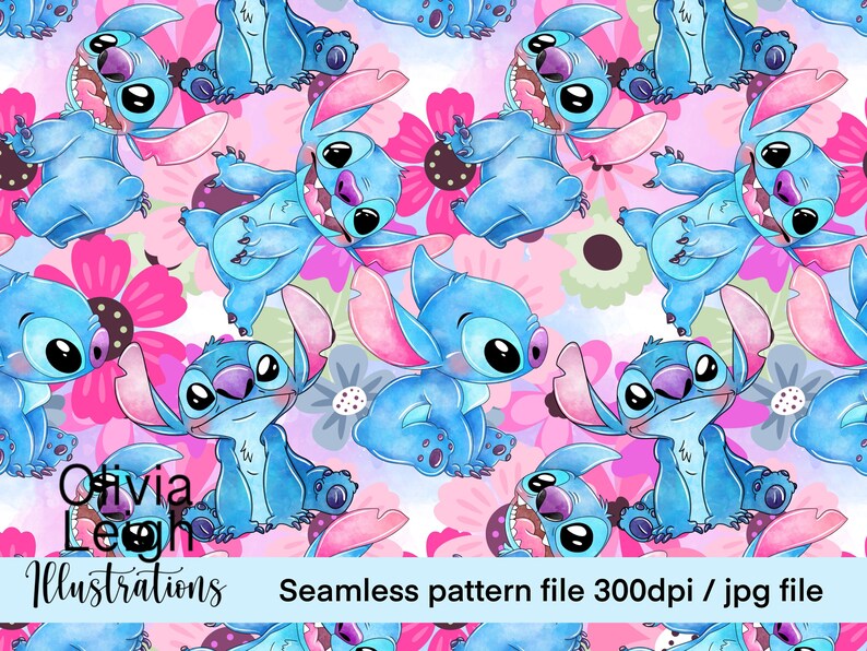 Cute Lilo and Stitch Seamless Pattern. Digital Paper. DIGITAL - Etsy