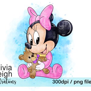 Cute Baby Minnie Mouse Clipart PNG Files DIGITAL DOWNLOAD - Etsy