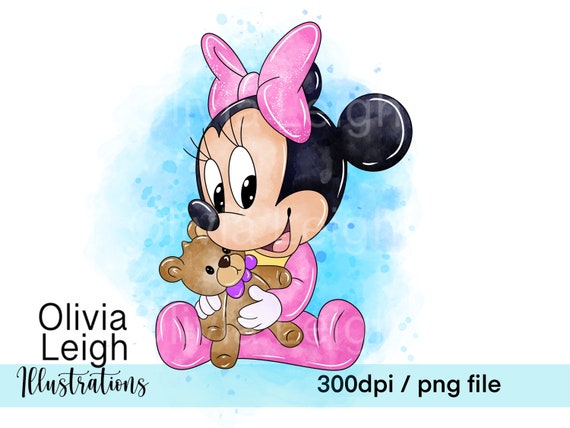 Cute Baby Minnie Mouse Clipart PNG Files DIGITAL DOWNLOAD - Etsy