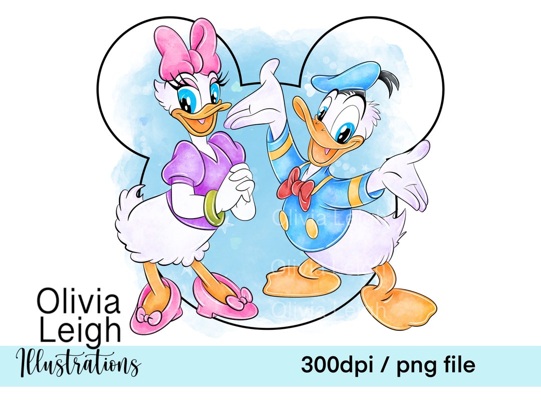 Donald and Daisy Duck Cute Clipart Sublimation PNG Files DIGITAL ...