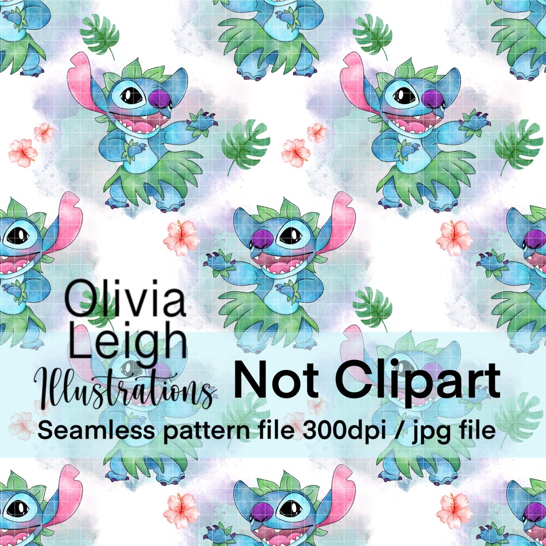 Lilo and Stitch Cute Seamless Pattern. Digital Paper. DIGITAL DOWNLOAD ...