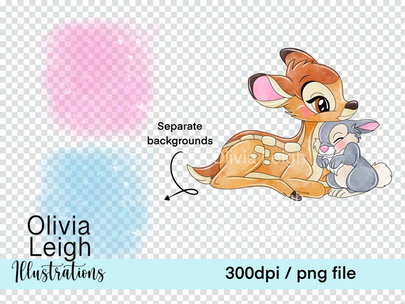 Bambi Cute Clipart PNG Files DIGITAL DOWNLOAD Printable - Etsy