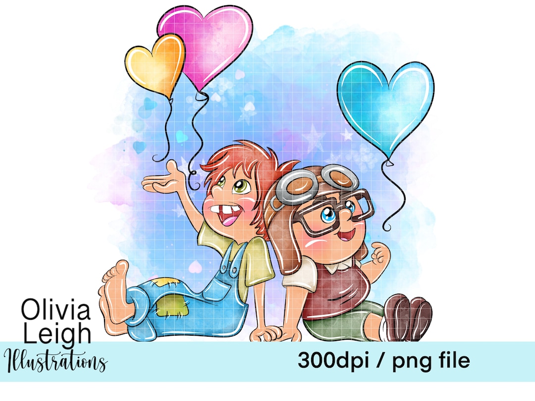 Up Carl and Ellie Cute Clipart PNG Files DIGITAL DOWNLOAD Printable - Etsy