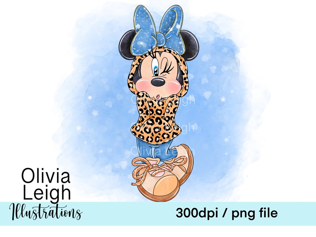 Minnie Cute Leopard Print Clipart PNG Files DIGITAL DOWNLOAD Childrens ...