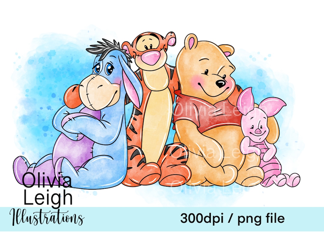 Cute Winnie the Pooh and Friends Clipart PNG Files DIGITAL DOWNLOAD ...