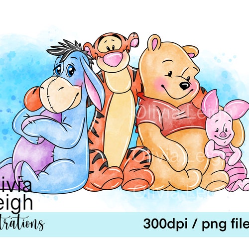 Cute Winnie the Pooh and Friends Clipart PNG Files DIGITAL - Etsy