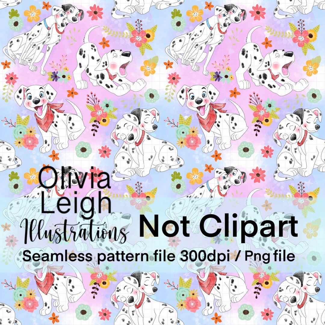 Cute 101 Dalmatians Repeat Seamless Pattern. Digital Paper. DIGITAL ...