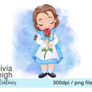 Bebé niña princesa Bella y la bestia lindo clipart PNG archivos ...