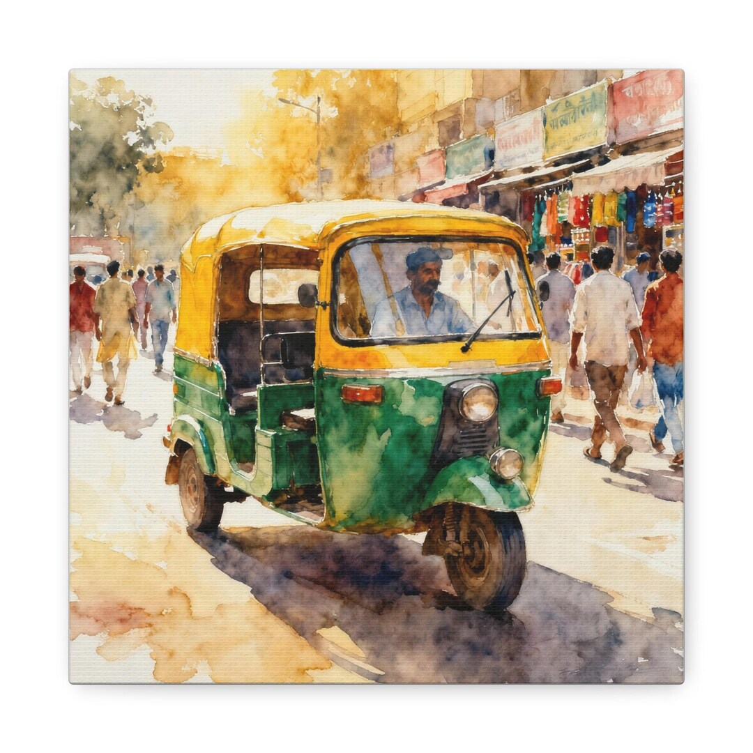 Auto Rickshaw Canvas Print - Etsy