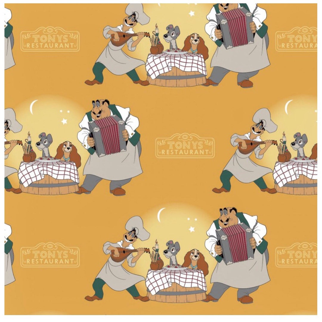 Lady and the Tramp by the yard cotton - Etsy.de