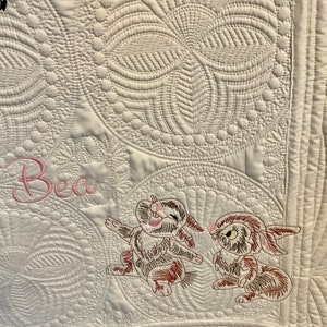 Bambi Baby Heirloom Quilt Embroidered With Vintage Bambi Designs - Etsy