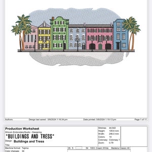 Rainbow Row Charleston Embroidery Design PES Only 6 X 10 - Etsy
