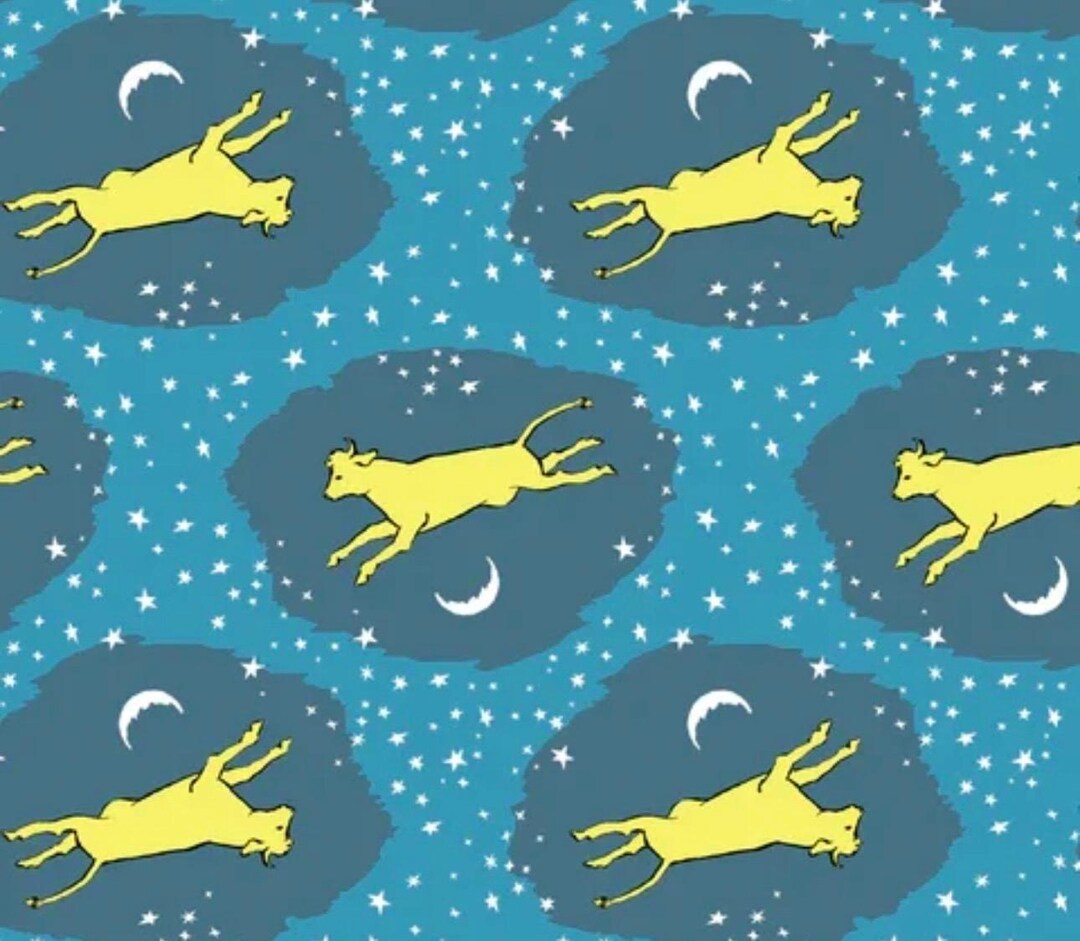 Goodnight Moon Cow Cloud Nine Fabric - Etsy
