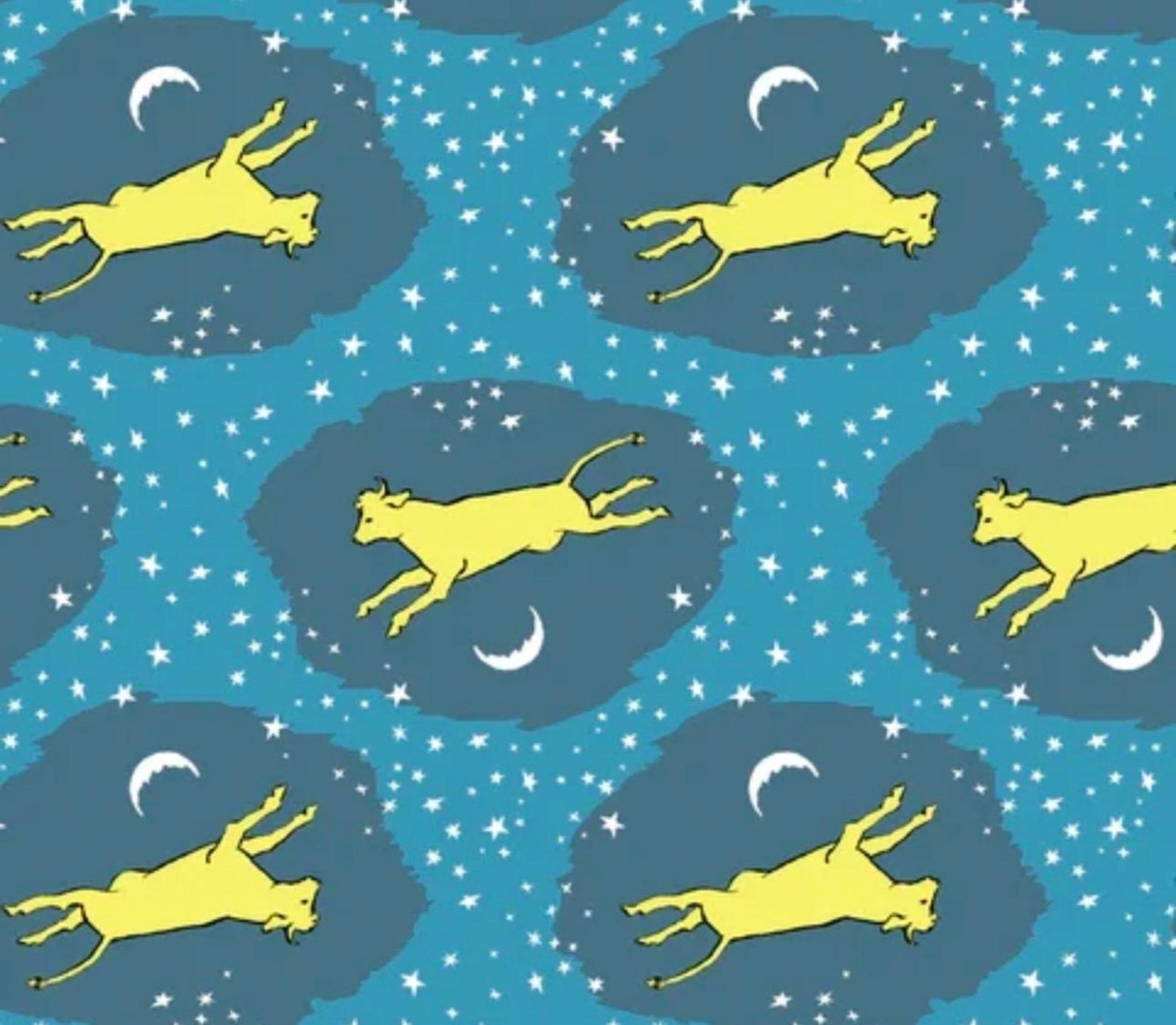 Goodnight Moon Cow Cloud Nine Fabric - Etsy