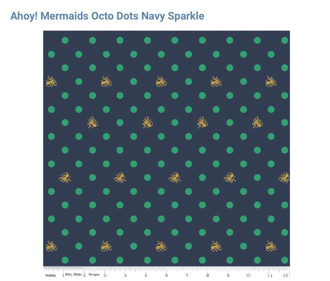 Mermaids Octo Dots Sparkle Riley Blake by the Yard Cotton - Etsy