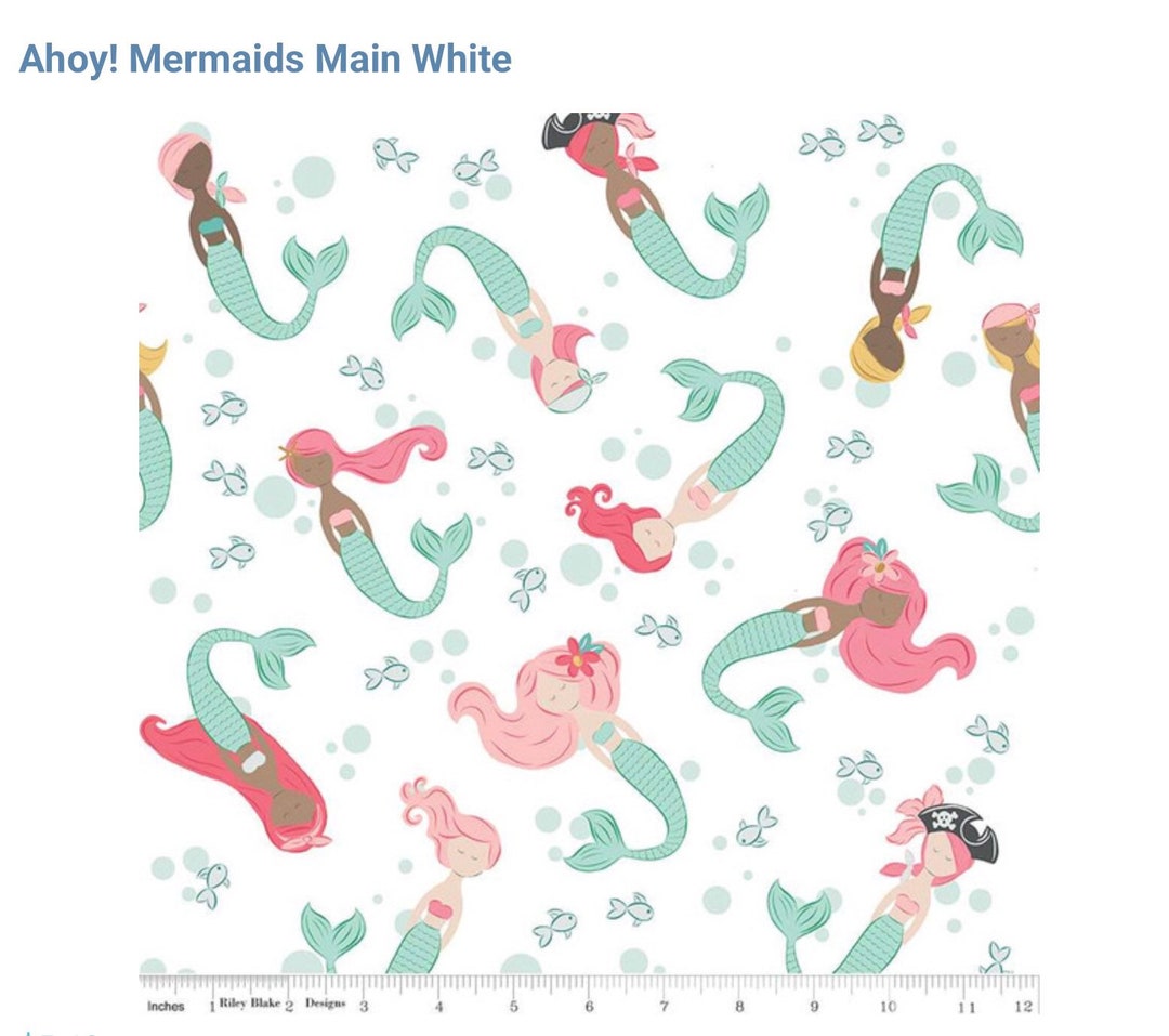 Ahoy Mermaids Main Riley Blake END OF BOLT 21 Inches - Etsy
