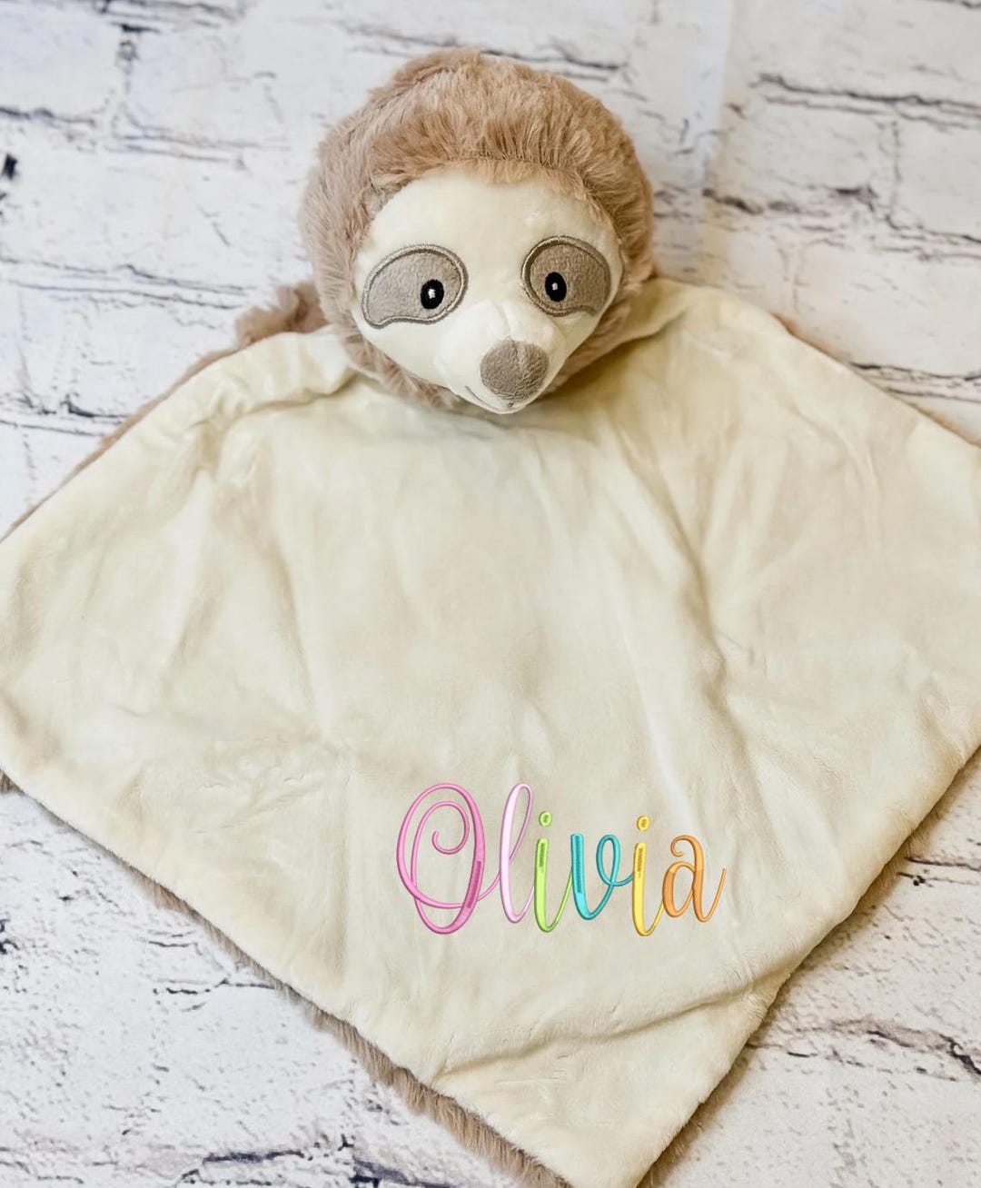 Clingy Sloth Lovey Embroidery Personalized - Etsy